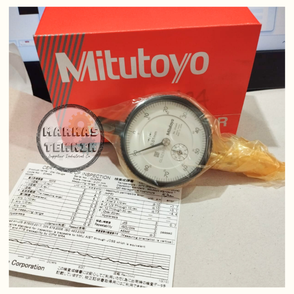 Jual MITUTOYO Dial Indicator 2046A 10mm 0.01mm / Dial Gauge MITUTOYO 2046A | Shopee Indonesia