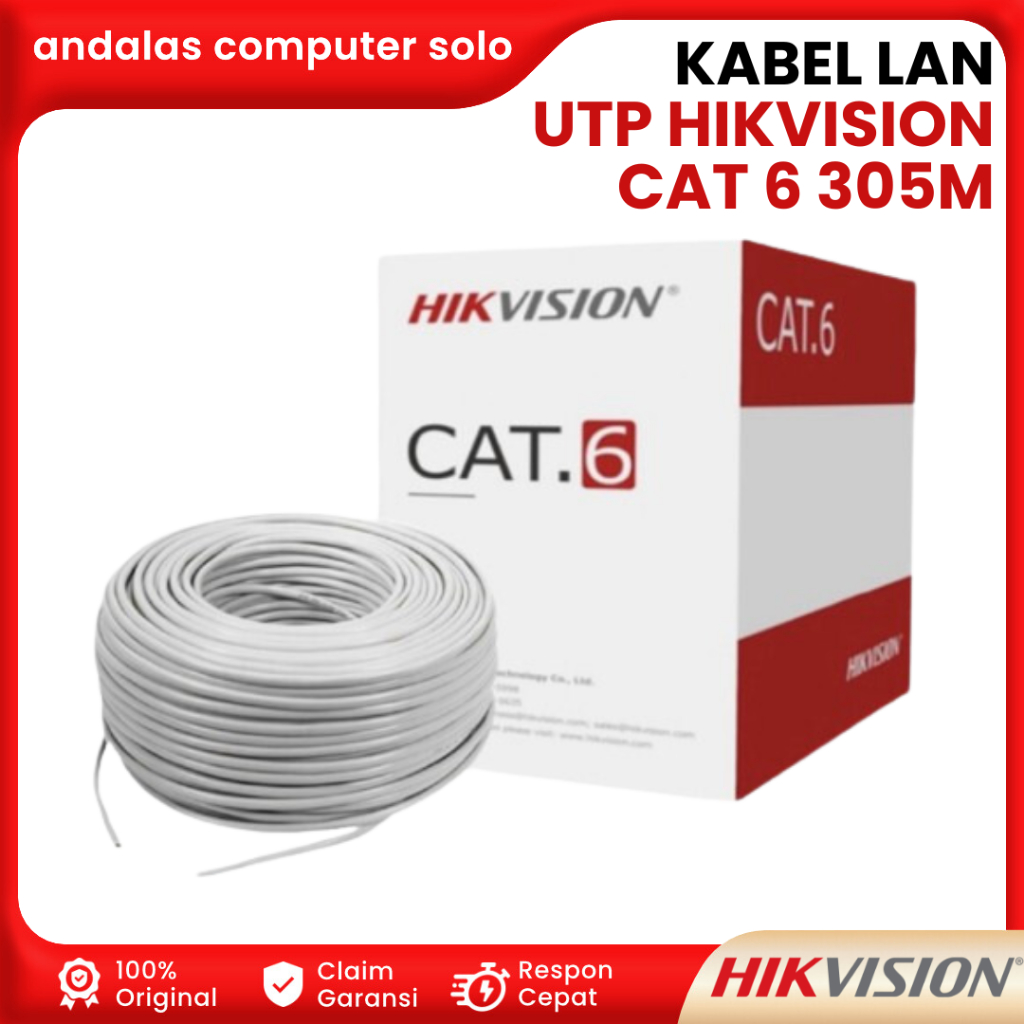 Jual Kabel LAN UTP Indoor CAT6 HIKVISION 305meter Cable LAN Indoor ...