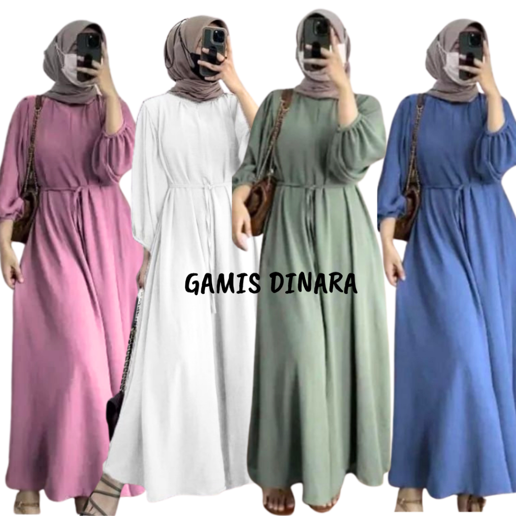Jual Danara Dress Cringkle Airflow / Gamis Polos Dinara Busui Resleting ...