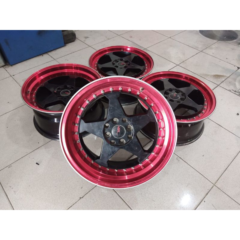 Jual Velg Celong Bekas Hsr Loud Ring 17 Lebar Depan 7,5 Inch Lebar Belakang 8,5 Inch Hole 4 x100 ...