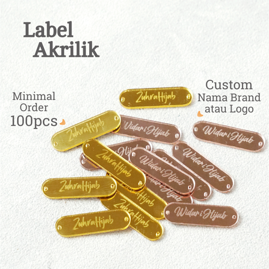 Jual Label Akrilik Brand Merk Hijab Jilbab Kerudung Pakaian Tas Gamis ...