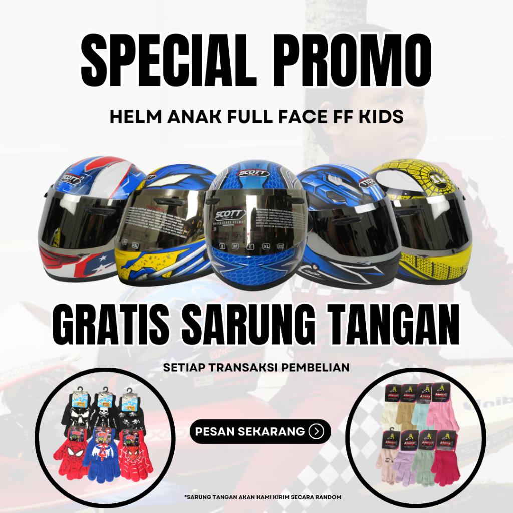 Jual Helm Anak / Helm Full Face Anak Scott / helm full face anak anak ...