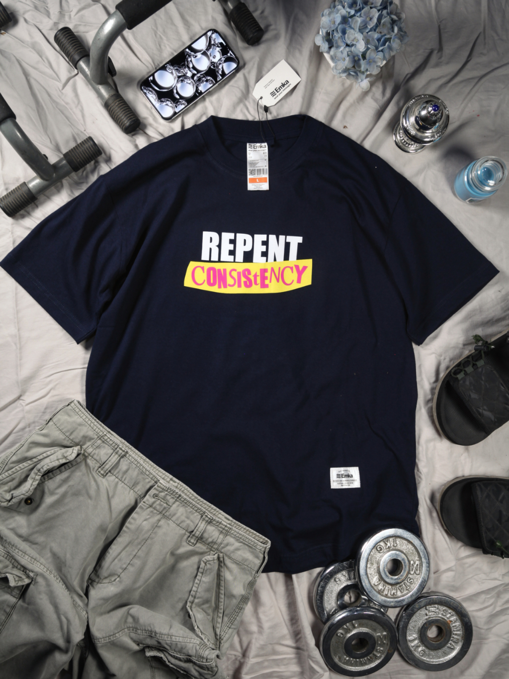 Jual Emka Clothing - Consistency | Biru Navy| Kaos Dakwah Pria - Baju ...