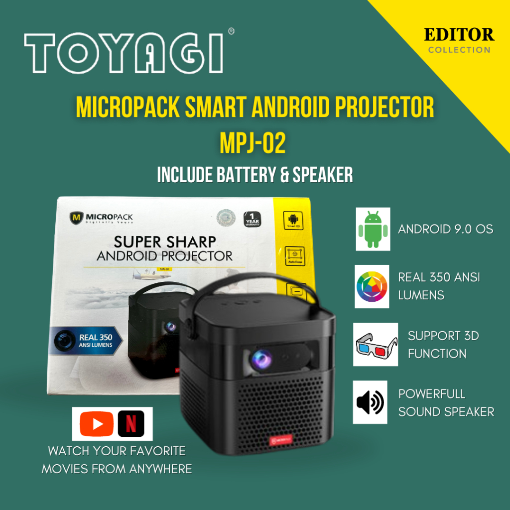 Jual TOYAGI - MICROPACK SMART ANDROID PROJECTOR MPJ-02 + BATTERY ...