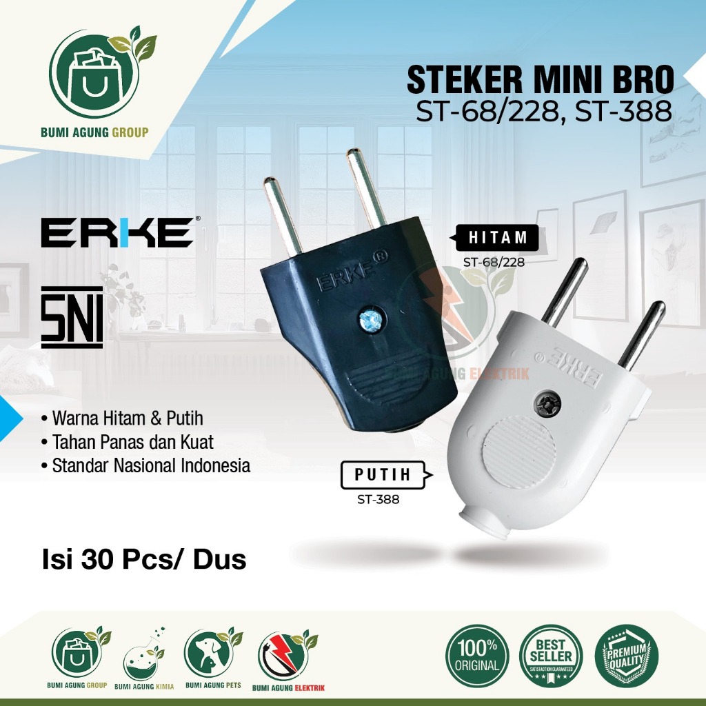 Jual STEKER GEPENG/STEKER MINI/COLOKAN GEPENG/COLOKAN MINI BRO Sambungan Listrik Kontra Mini Cip ...