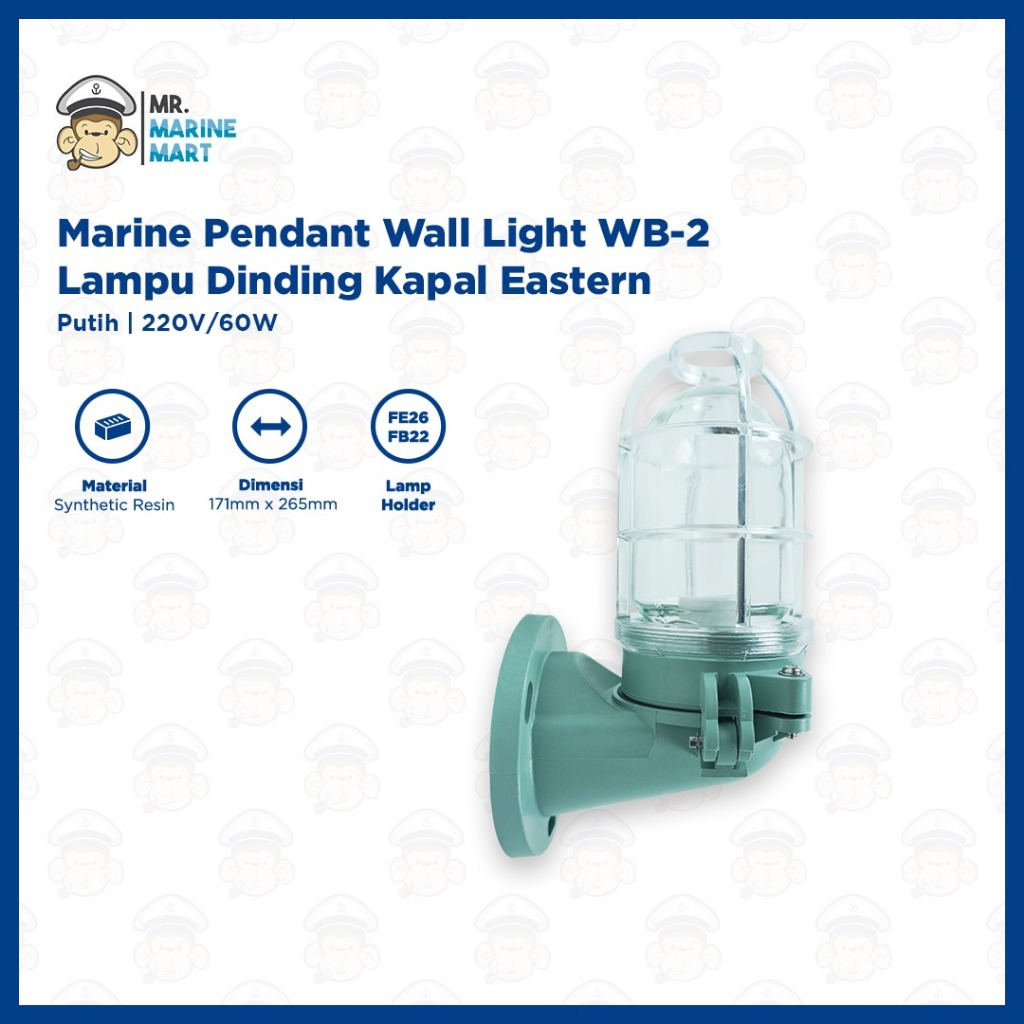 Jual Lampu Dinding Kapal WB-2 Putih Marine Wall Light WB-2 220V 60W Xtra Bubble Wrap | Shopee ...