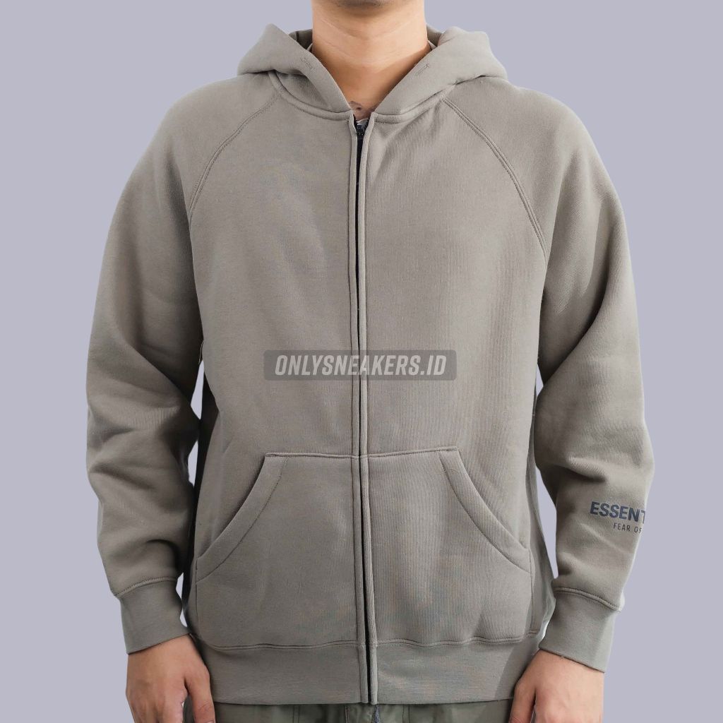 Jual ESSENTIALS SILICON APPLIQUE LOGO FULL ZIP CHARCOAL (100% AUTHENTIC ...