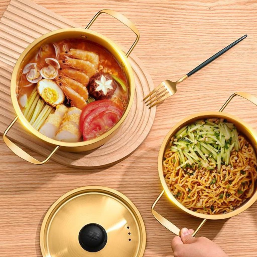 Jual Panci Ramyun Korea Gold 18cm / Wajan Rebus Memasak Mie Ramen ...