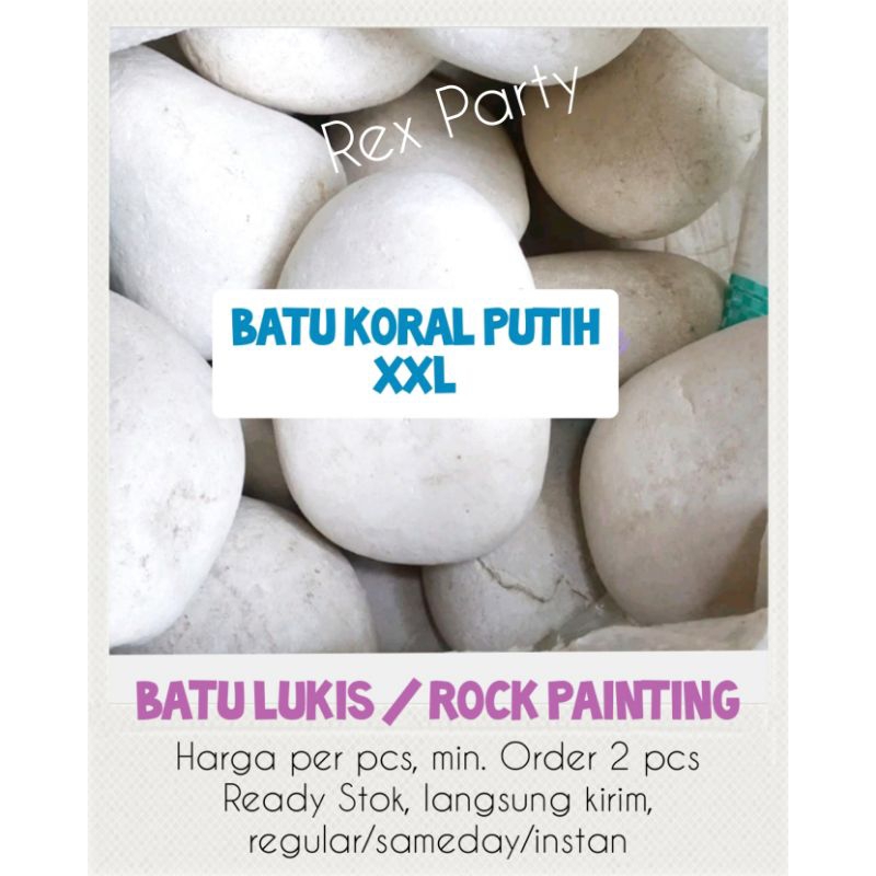 Jual Batu Lukis / Rock Painting / Batu Koral Putih / Batu Ceper Putih ...