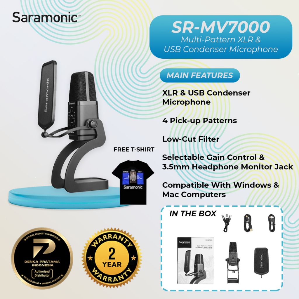 Jual Saramonic SR-MV7000 Mic XLR & USB Condenser Microphone MV 7000 | Shopee Indonesia