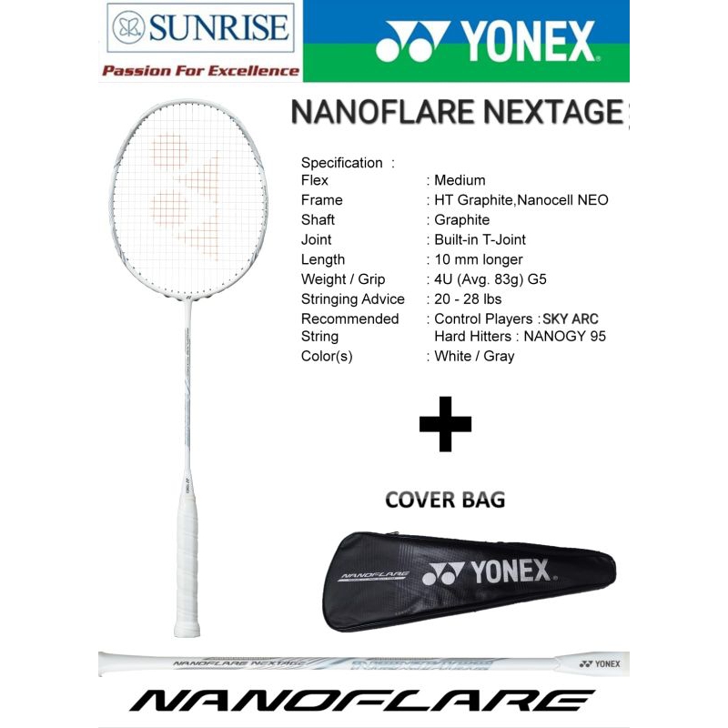 Jual RAKET BADMINTON YONEX NANOFLARE NEXTAGE ORIGINAL FREE SENAR DAN GRIP | Shopee Indonesia