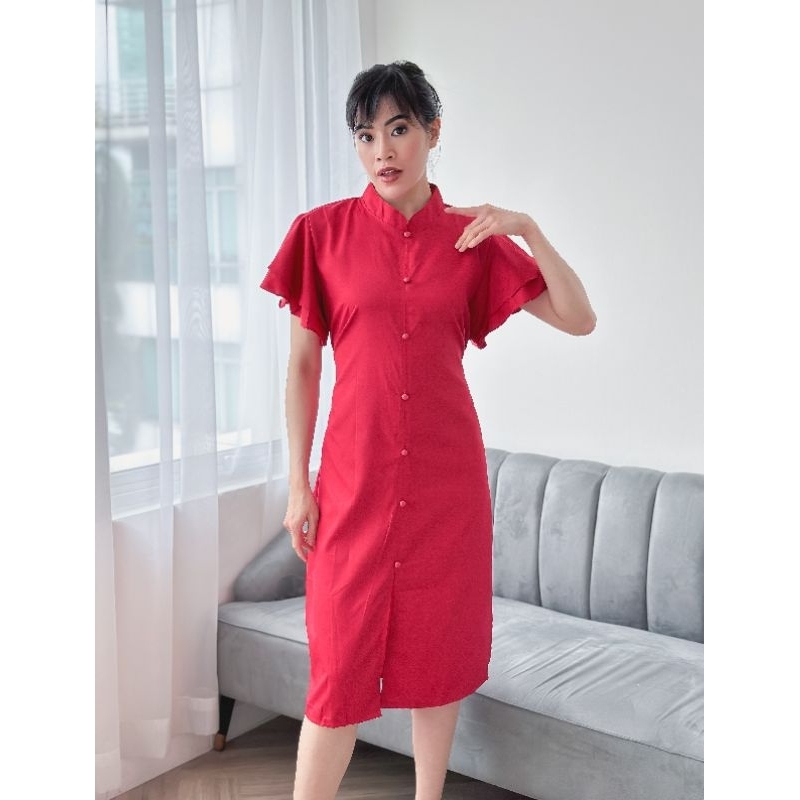 Jual InStyleBySuri Elsa Dress midi katun premium D24001 | Shopee Indonesia