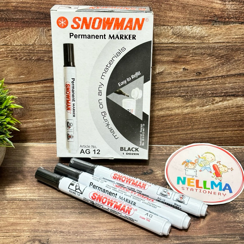Jual Spidol Snowman Permanent AG 12 Permanent Marker (satuan) | Shopee ...