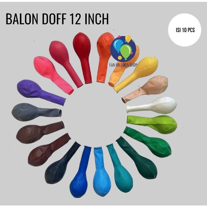 Jual Balon Doff 12 Inch isi 10 Pcs / Balon Latex Doff / Balon Karet ...