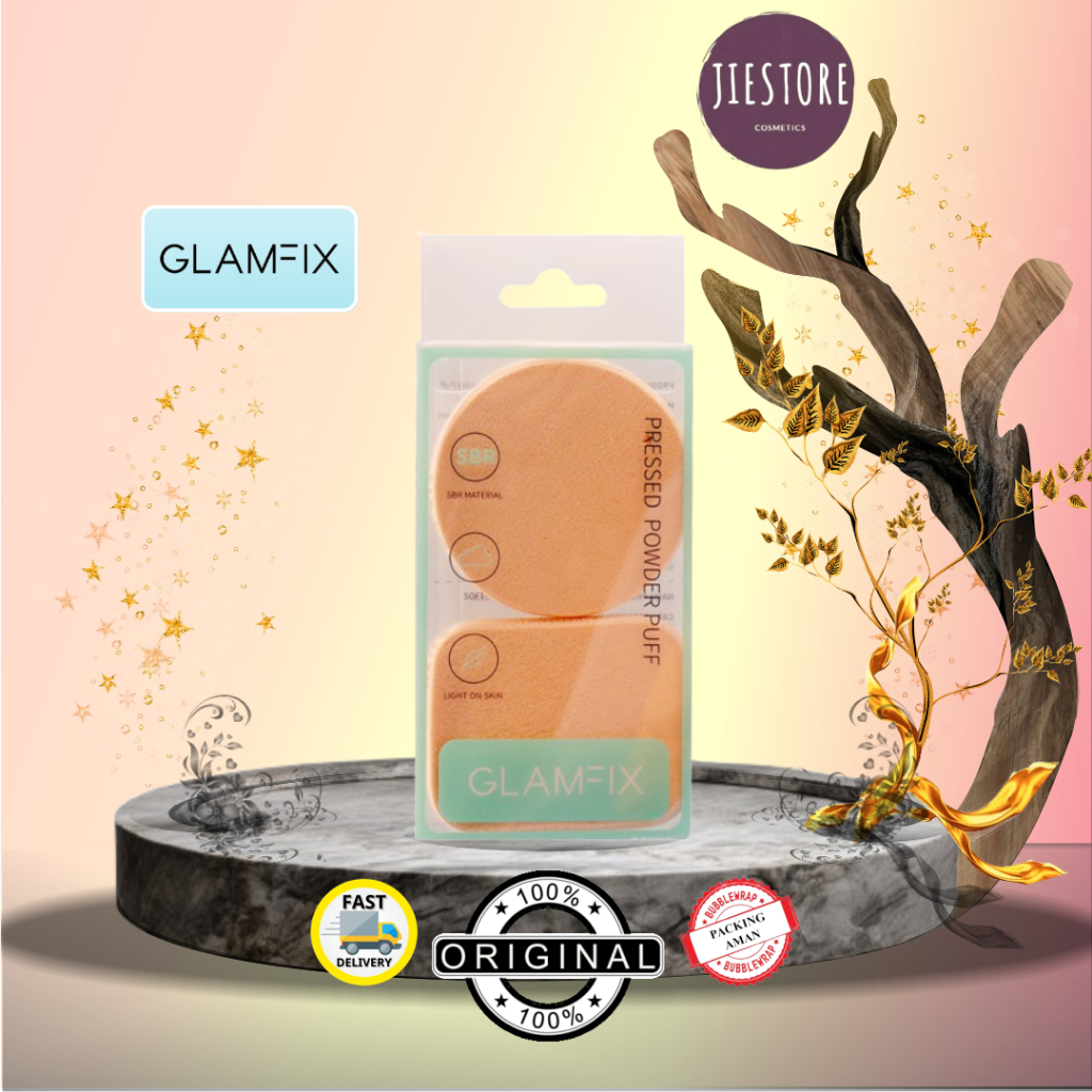 Jual GLAMFIX Blossom Lightweight Pressed Powder Puff _ Puff Spons Bedak ...
