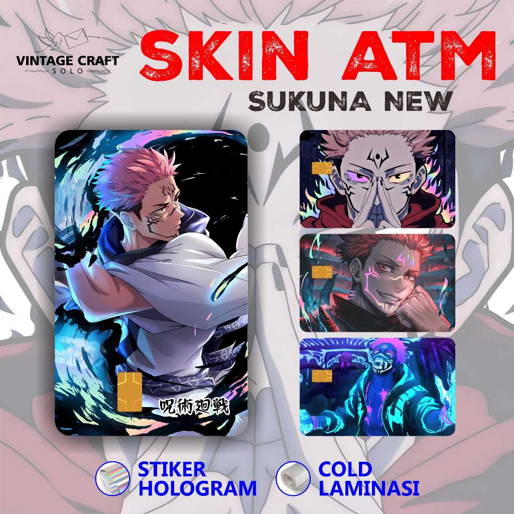 Jual Stiker Sticker Skin Card ATM SUKUNA Jujutsu no Kaisen Hologram ...