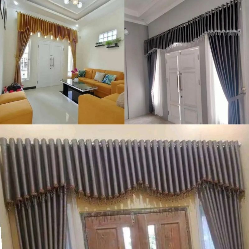 Jual Gorden 1 Set poni Minimalis Mewah Tirai Pintu Tengah Kupu Tarung ...