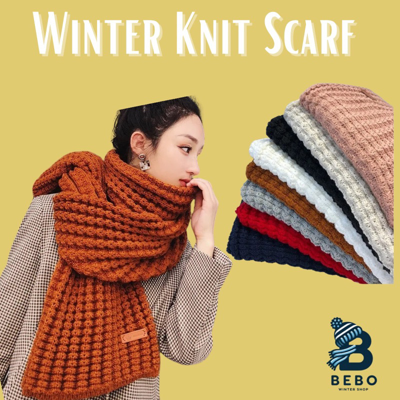 Jual Syal Rajut Musim Dingin Winter Knit Scarf | Shopee Indonesia