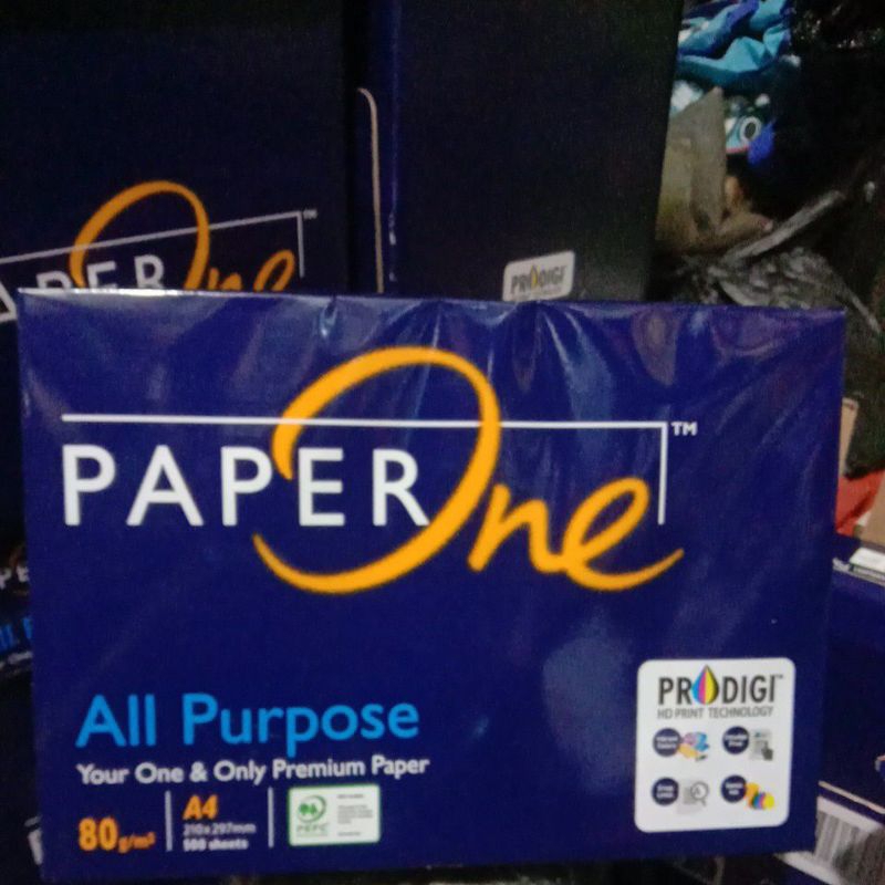 Jual kertas HVS A4 80 gr paper one 1 rim isi 500 lembar | Shopee Indonesia