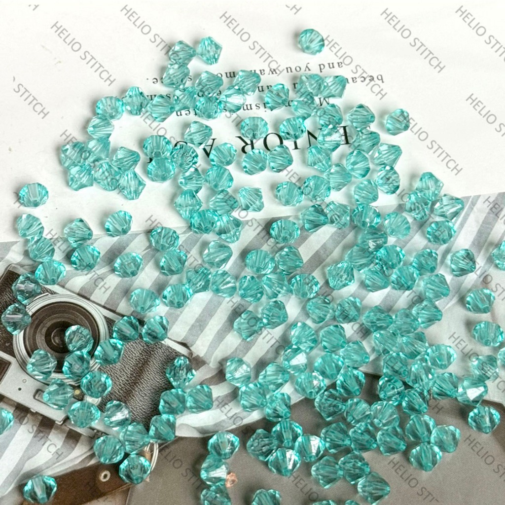 Jual [Pilih Warna] 10 gr Manik-manik Transparan bentuk Diamond Bicone 6 ...