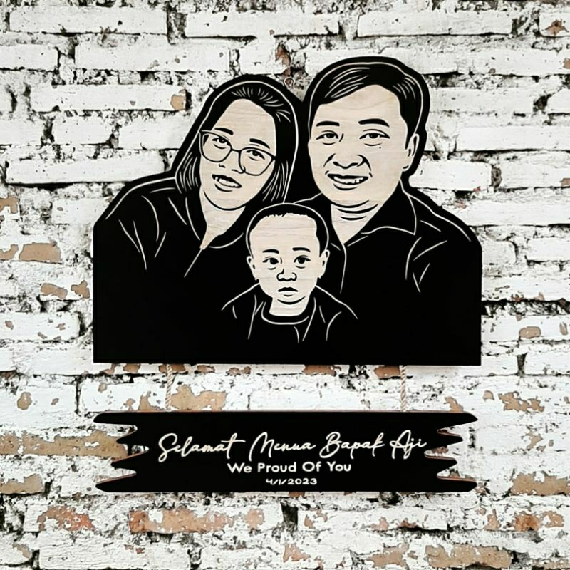 Jual HIASAN DINDING GANTUNG CUSTOM/IDE KADO POTRET FAMILY/KADO ESTETIK ...