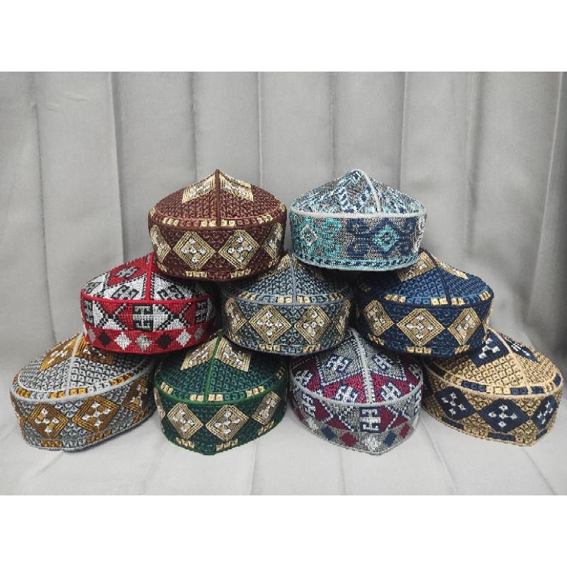 Jual PECI PAKISTAN FULL BORDIR KOPIAH PAKISTAN OVAIS SONGKOK PAKISTAN ...