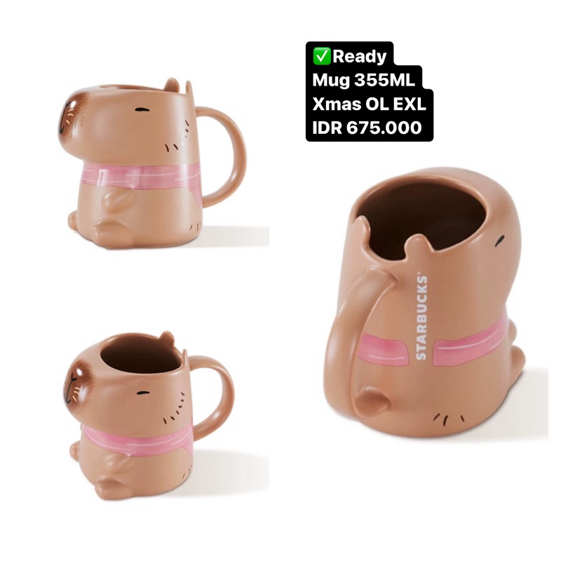 Jual Starbucks China Xmas 2023 edition capybara mug 355ML Online ...