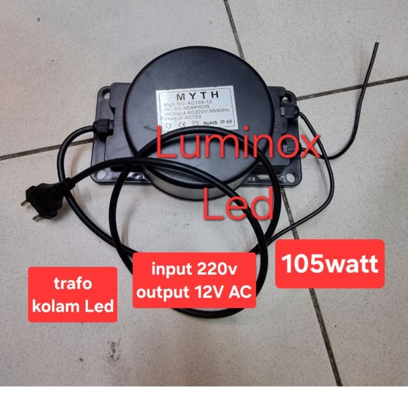 Jual trafo lampu kolam 12VAC 105w 105watt ip68 / driver led pool light ...