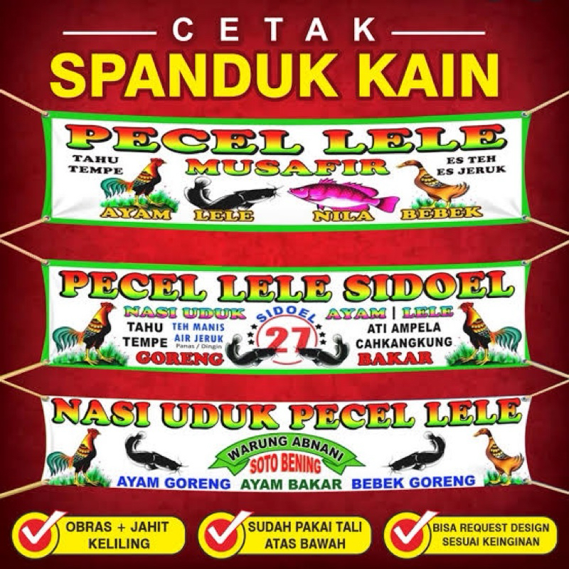 Jual SPANDUK KAIN | SPANDUK CUSTOM | SPANDUK PECEL LELE | SPANDUK NASI ...