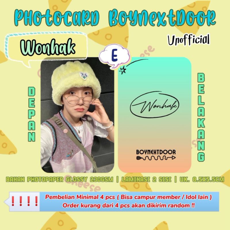 Jual Photocard BOYNEXTDOOR - WONHAK / Photocard Unofficial / Photocard ...