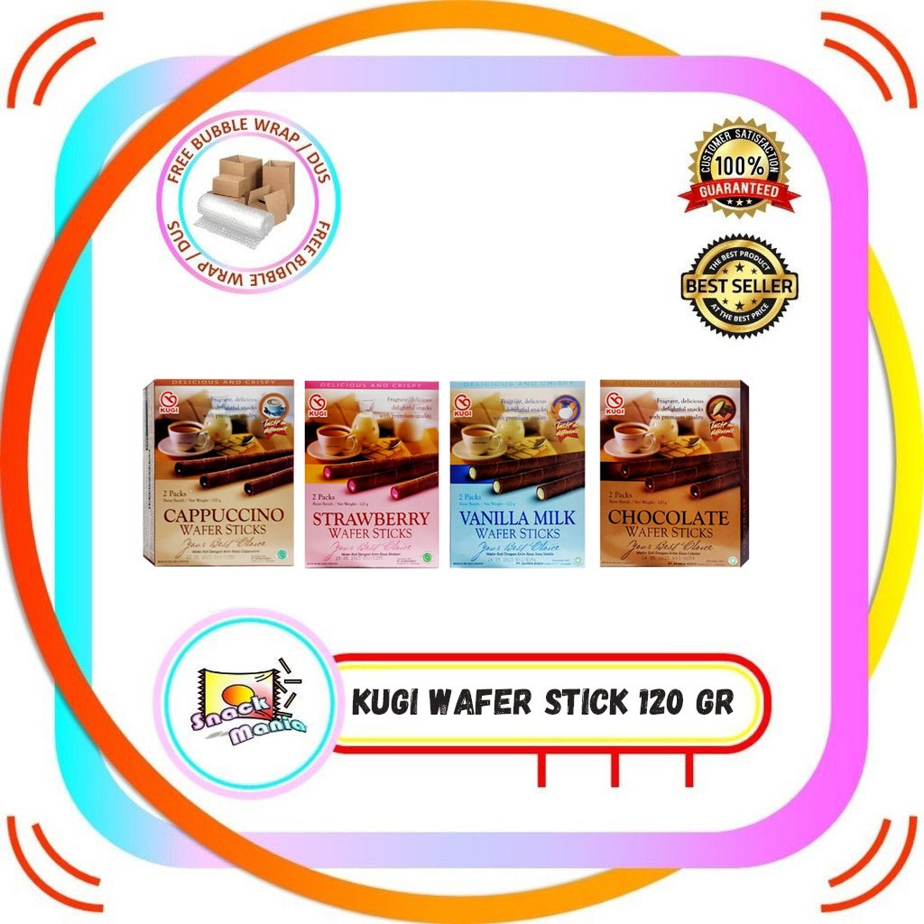 Jual KUGI Wafer Sticks Chocolate Cappucino Strawberry Vanilla Milk ...