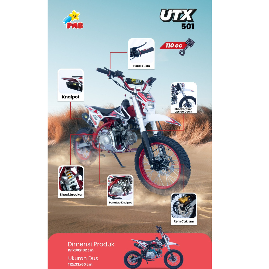 Jual Sepeda Motor Trail Anak UTX 501 110cc 4Tak By PMB, sepeda motor ...