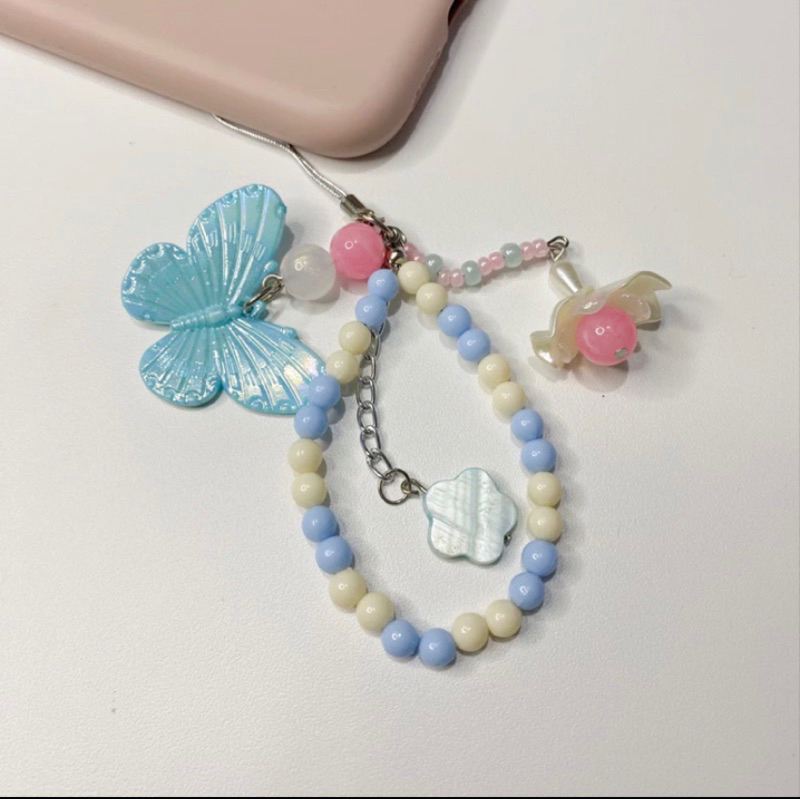 Jual PHONE STRAP / TALI GANTUNGAN HANDPHONE 15 CM BEADS PEARL AKSESORIS ...