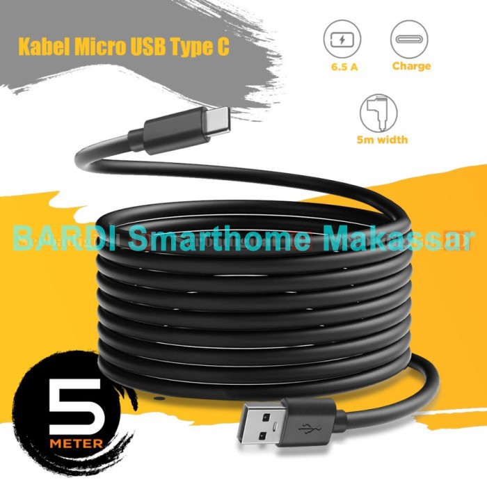 Jual Kabel Type C CCTV 5 10 Meter Kabel Cas Panjang IP Camera Charge ...