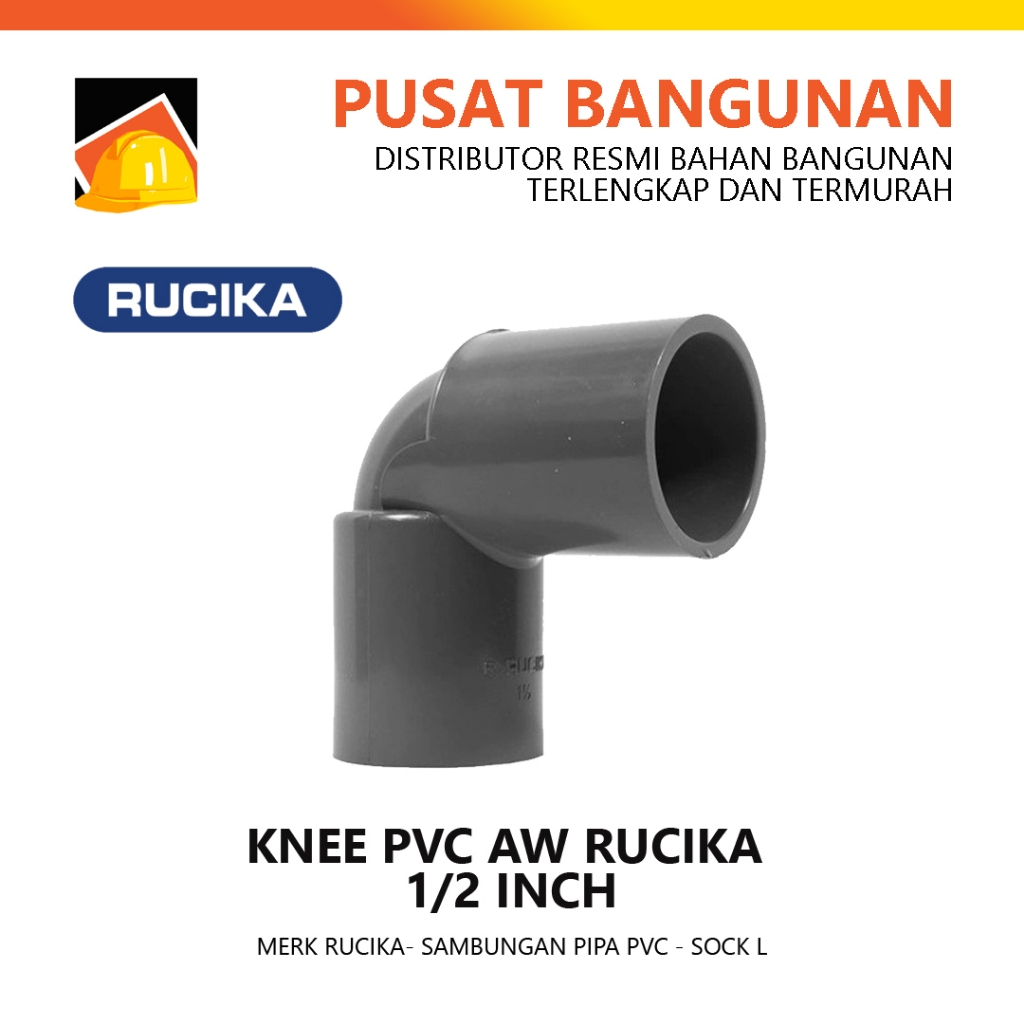 Jual ELBOW / KNEE AW 1/2" INCH FITTING PIPA PVC RUCIKA | Shopee Indonesia