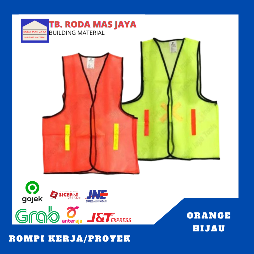 Jual Rompi Safety Kain/Rompi Proyek Hijau/Rompi Kerja/Rompi Kontraktor ...
