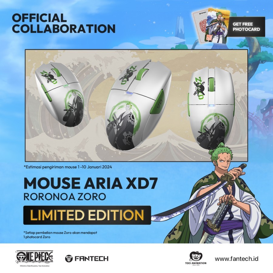 Jual Fantech One Piece Aria Xd7 Roronoa Zoro Wireless Gaming Mouse ...