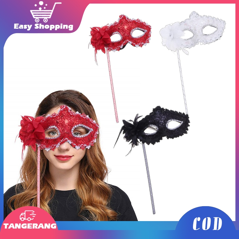 Jual Topeng Pesta Masquerade Tongkat Venetian Party Mask Masquerade Wanita Topeng Anonymous ...