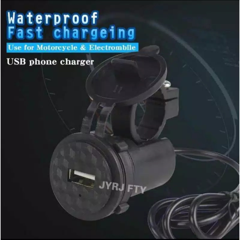 Jual Charger Cas Aki Motor WaterProof CD-3003 1 USB 5V-1.5A Penutup USB ...