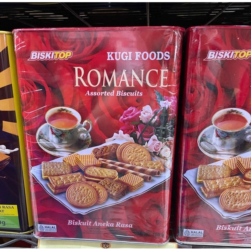 Jual biskitop kugi foods romance biskuit kaleng | Shopee Indonesia