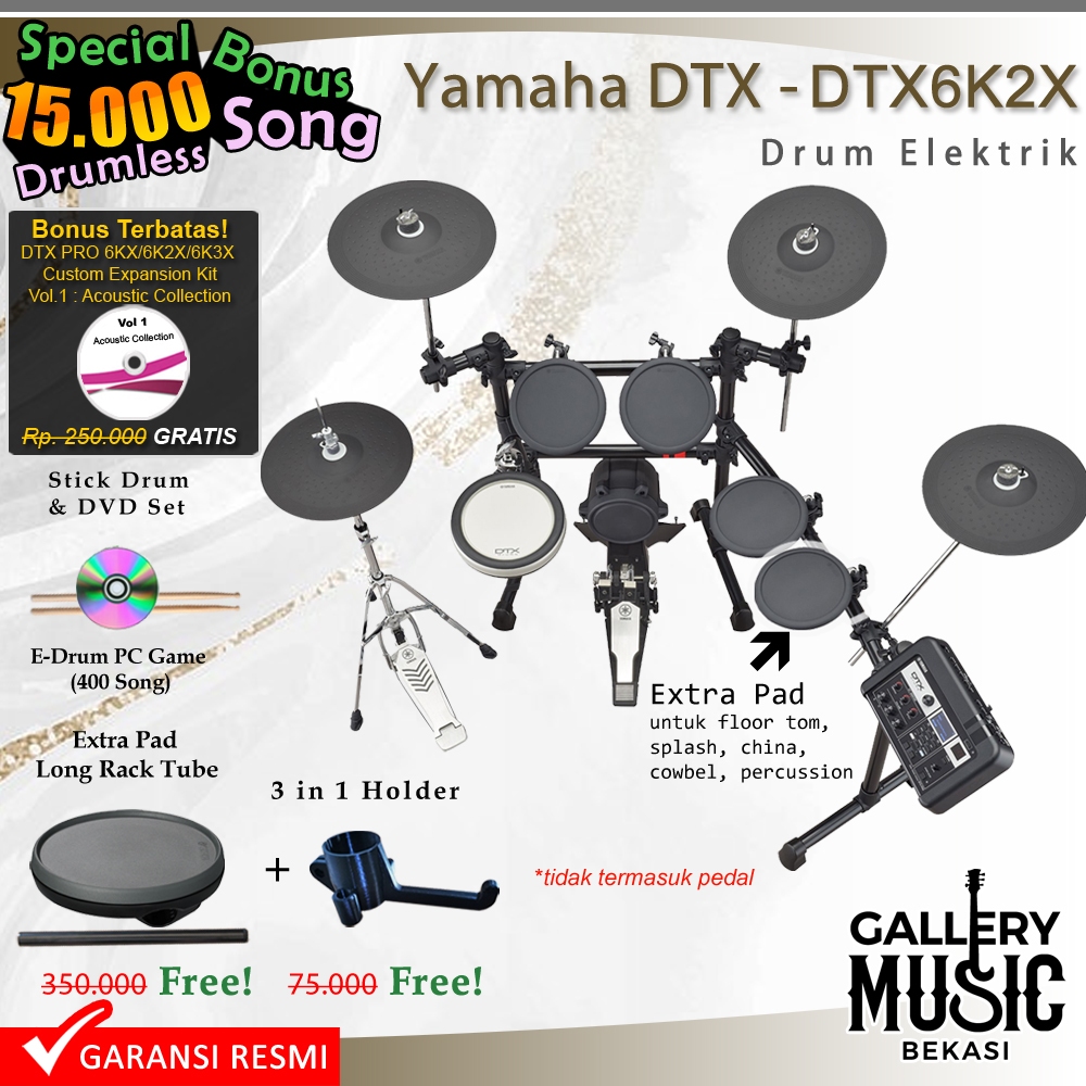 Jual Yamaha DTX6K2-X Drum Elektrik with XtraPad /DTX6K2X/DTX 6 K2X/6K2 ...