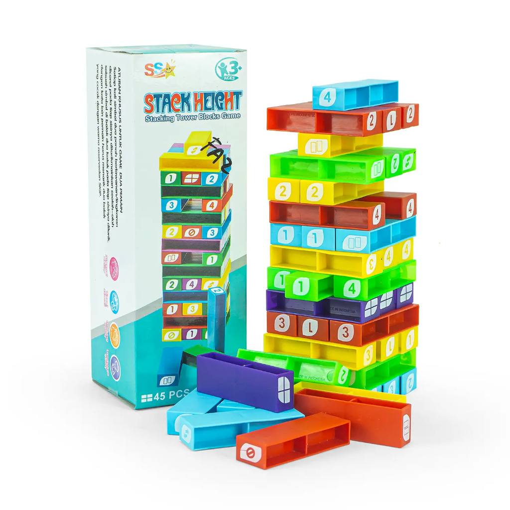 Jual Mainan Anak Susun Balok Stacko Height Board Games | Shopee Indonesia