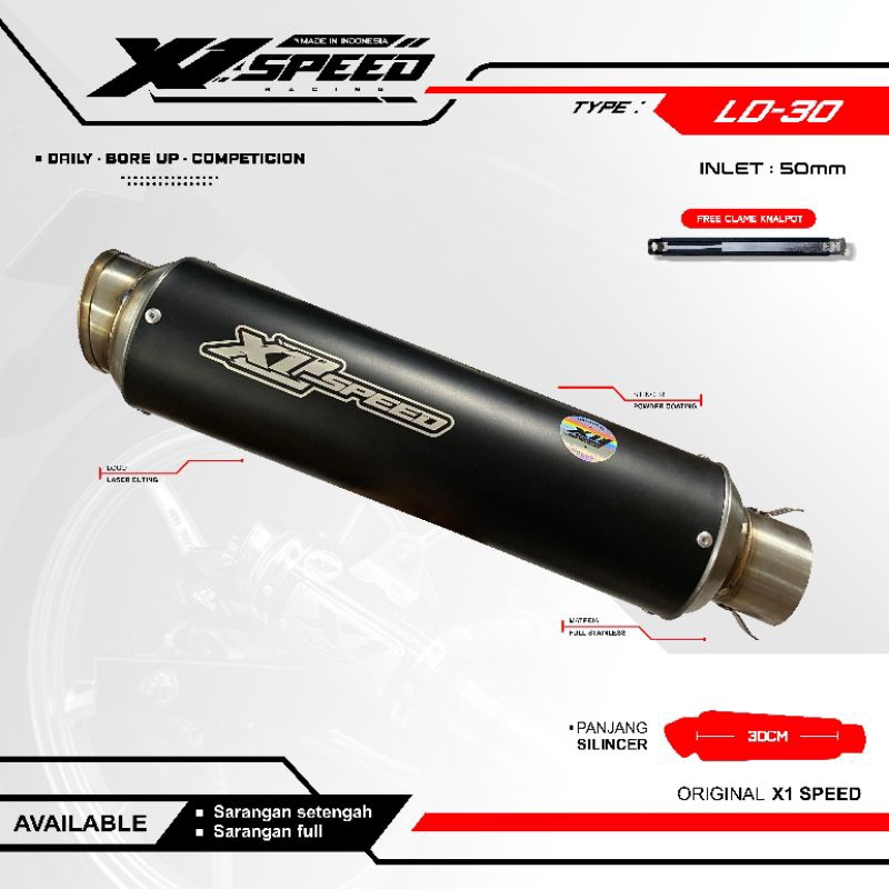 Jual Silinser racing Silinser knalpot Original X1 Speed Selenser ...