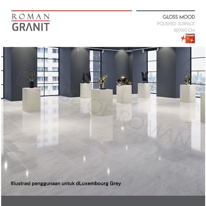 Jual Roman Granit 60x60 dLuxembourg Grey (Gloss Mood) / Roman Granit ...