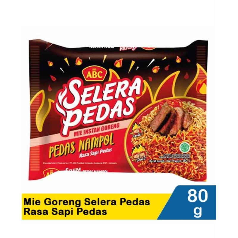 Jual Mie Abc Selera Pedas Mie Goreng Instan Pedas Nampol Rasa Sapi ...