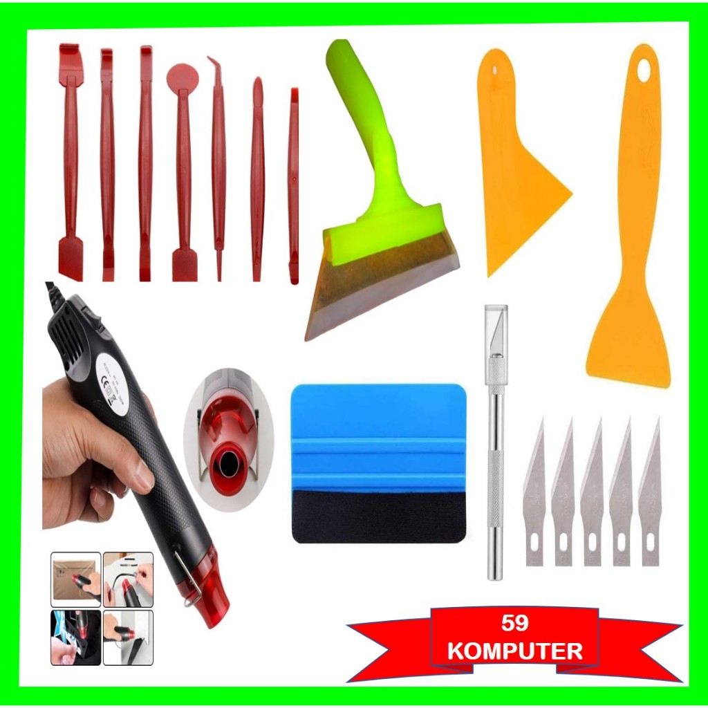 Jual Satu Set Alat Bantu Pasang Sticker Kaca Film Skotlet Motor Mobil ...