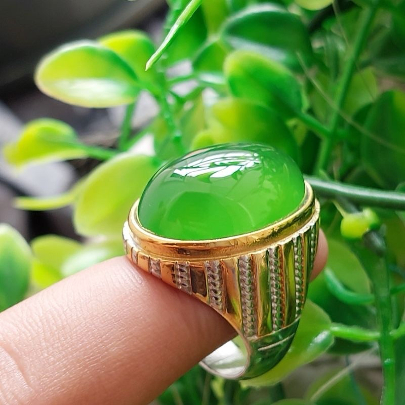 Jual Batu Akik/Batu Cincin HIJAU GARUT RING TANAM TITANIUM SUPER ...
