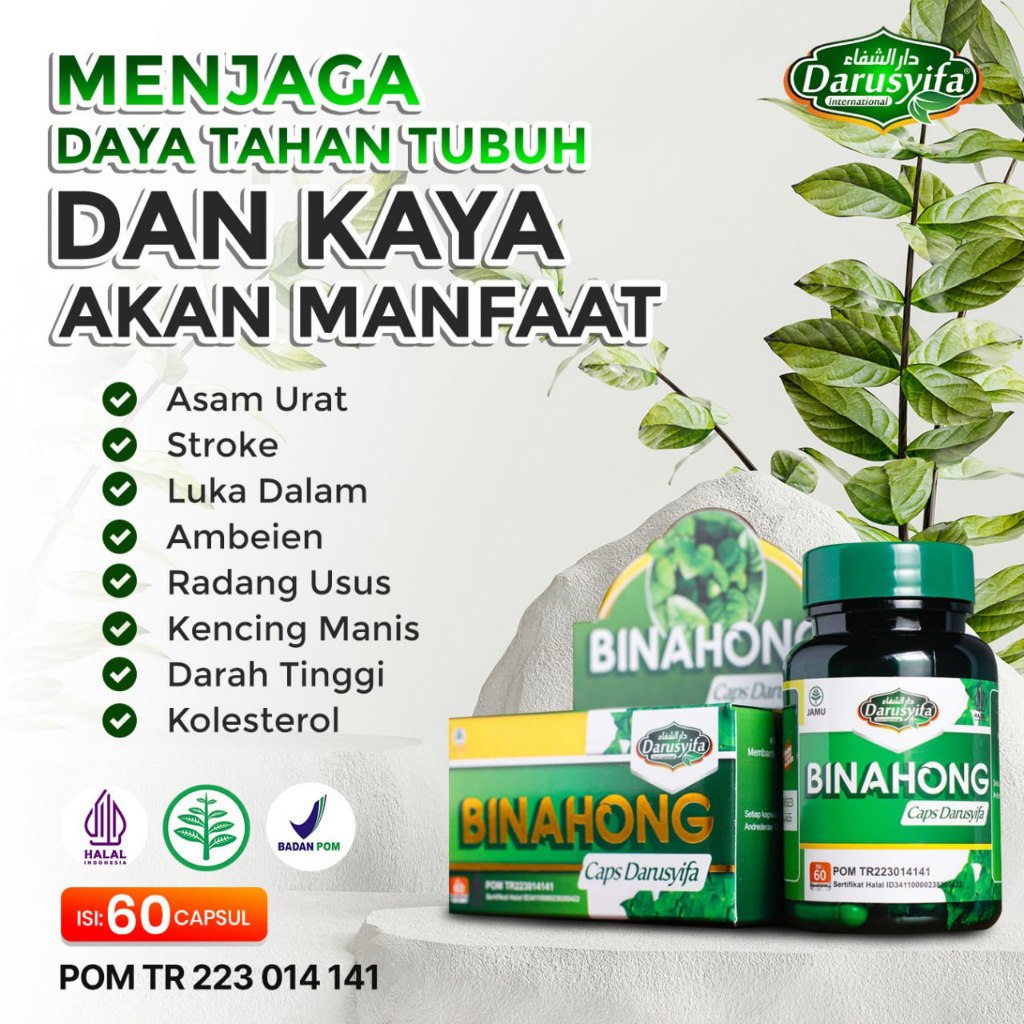 Jual Kapsul Binahong untuk asam urat kolesterol dan gatal BPOM isi 60 kapsul | Shopee Indonesia