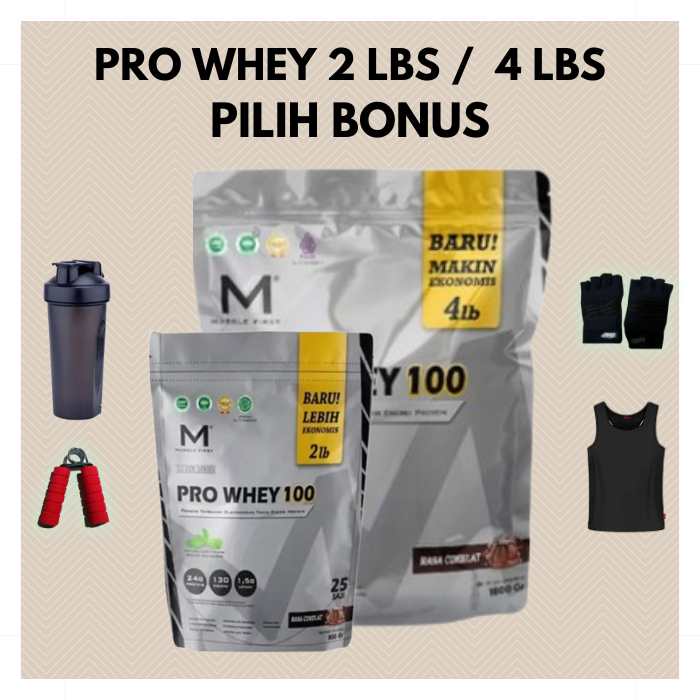 Jual PROWHEY MUSCLEFIRST M1 BPOM HALAL KEMASAN 2 LBS 900GR/ 4LBS 1,8 KG ...