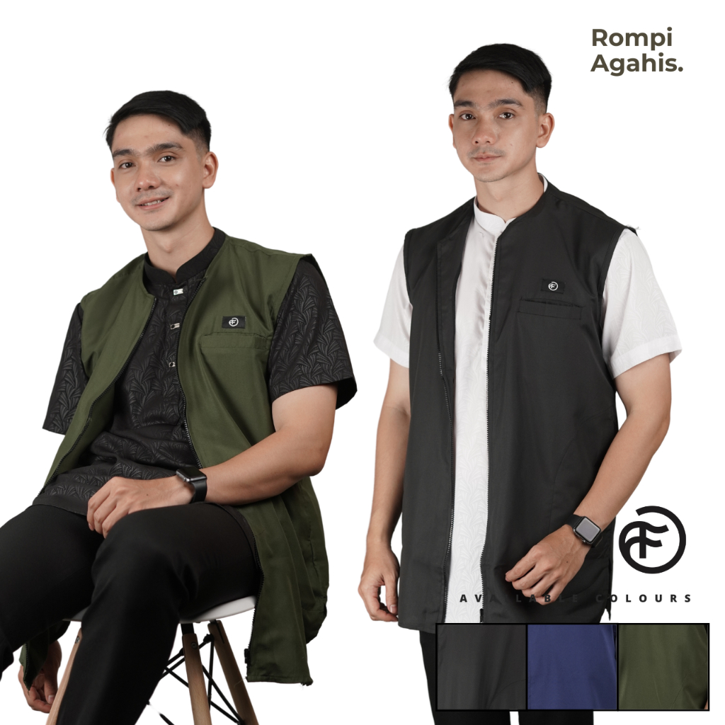 Jual Rompi Muslim Agahis Pria Terbaru Lengan Pendek Bahan 100% Cotton ...